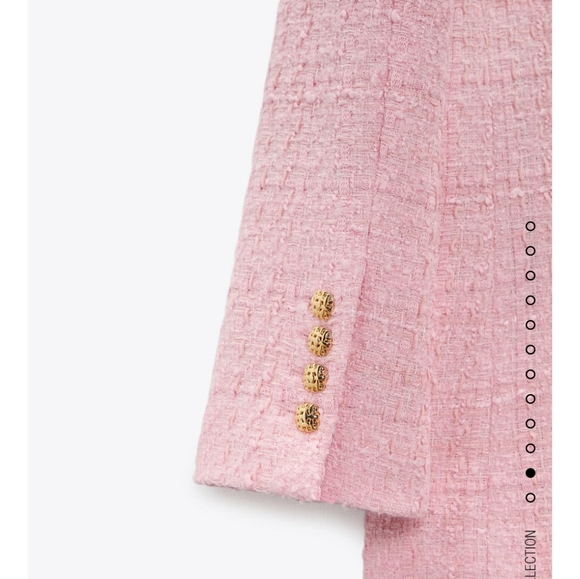 Zara | Jackets & Coats | Zara Textured Tailored Blazer Jacket Pink ...